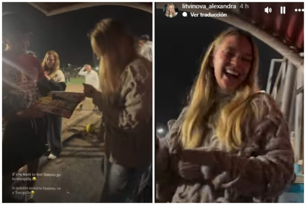"¡Dale, Alexandra!": Novia de Alexis Sánchez firmó autógrafos y álbumes ...
